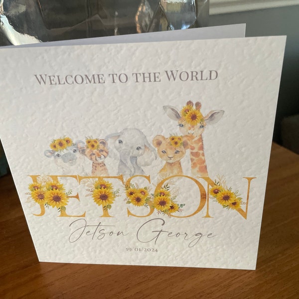 Personalised Birth Flower Card, Customised With Name Stem, Meaningful ...