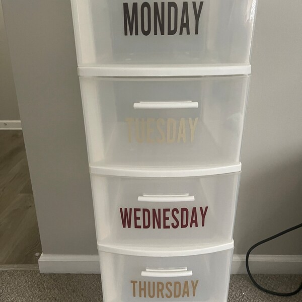 Days of the Week Label Set decals Only - Etsy