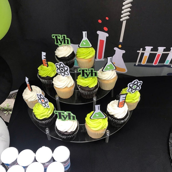 Custom Science Cupcake Toppers, Science Party, Science Birthday, Mad ...