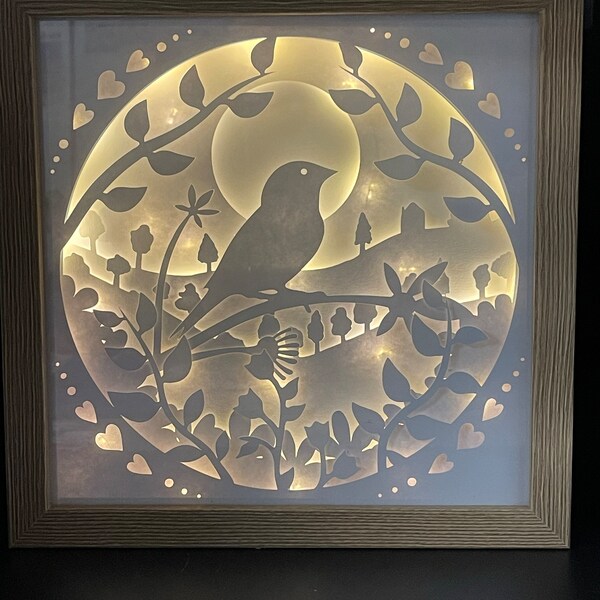 Layered Bird Shadow Box Svg Files for Cricut, Easter Shadow Box ...