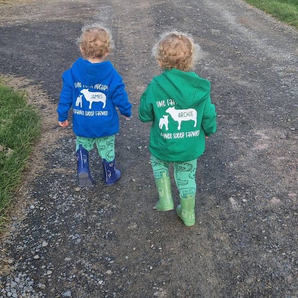 Personalised Kids Tractor 'trainee Little Farmer' Hoodie Jumper - Etsy UK