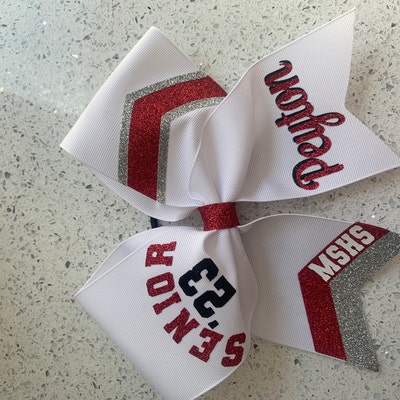 Senior Cheer Bow/ Cheer Bow / Captain Cheer Bow/ Team Name on Cheer Bow ...