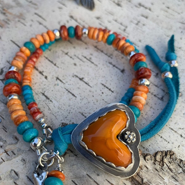 Two-tone Turquoise "candy Corn" Teardrops. From Hubei, China. 17 Inch ...