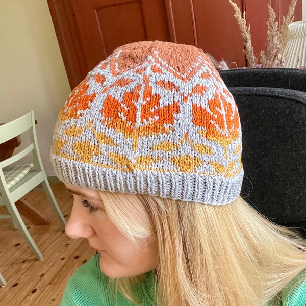 Love Autumn Hat PATTERN, Knitting Pattern, Knitted Hat Pattern ...