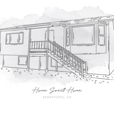 CUSTOM LINE DRAWING, Custom Illustration, Digital Art, Line Art, House ...