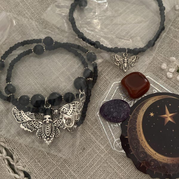Moon and Stars Celestial Healing Crystal Chokers / Moon Goddess ...
