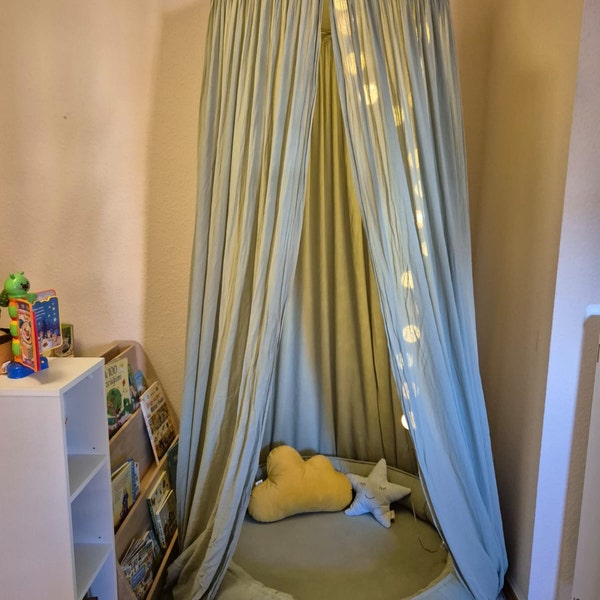 Canopy Maxi Boho Twist Natural Cotton Linen | Hanging Canopy | Reading ...