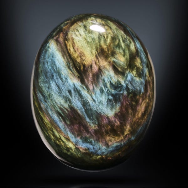 Velvet Obsidian Palmstone / Large Tumbled Stone / Manto Huichol ...
