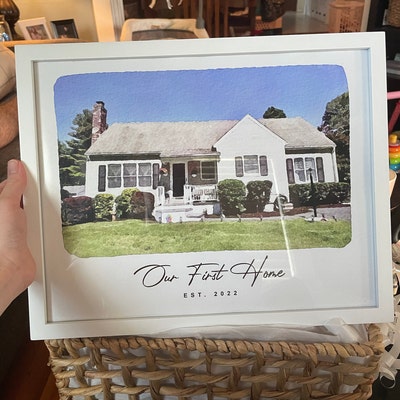 Personalized Gift, Housewarming Gift, New Home Gift, House Illustration ...