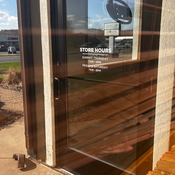 Store Hours Vinyl Decal - Custom Store Hours Decal - Store Front Window ...