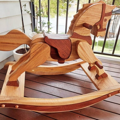 Antique 1890 Rocking Horse Wood Toy Plans & Patterns PDF Download SVG ...