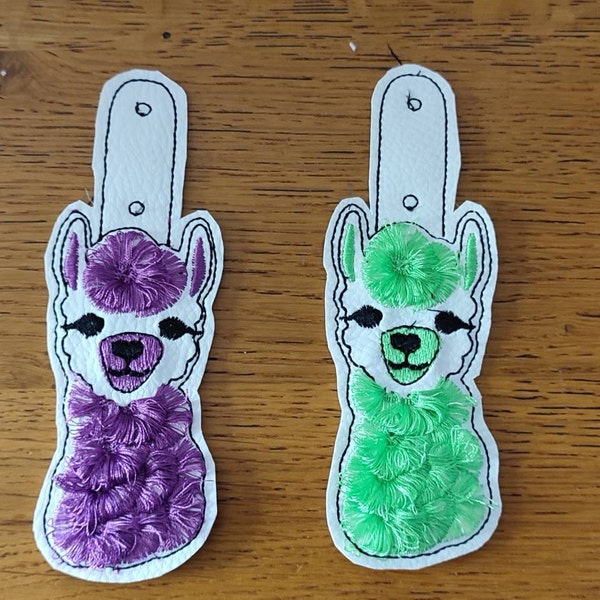 Fringed Llama Key Fob Snap Tab in the Hoop Machine Embroidery Designs ...