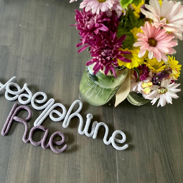 Custom Multi Colored Knitted Names Customized Baby Name for Nursery ...