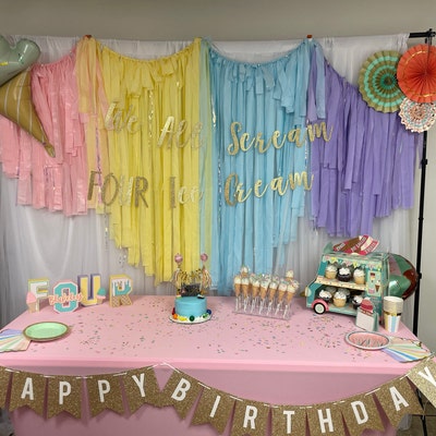 Ice Cream Fringes Backdrop Fringes/plastic Streamers/pastel Streamers ...