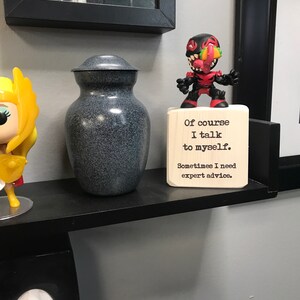 Small Desk Sign 3x3, Office Decor, Quote Block, Funny Quote, Wooden ...