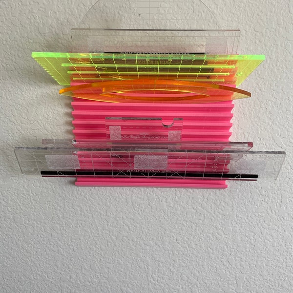 Hanging Quilting Ruler Rack: 18 Slot Organizer, Pick Your Size & Color ...
