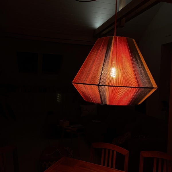 Handwoven Yarn Pendant Light, Large Geometrical Suspension Abat Jour ...