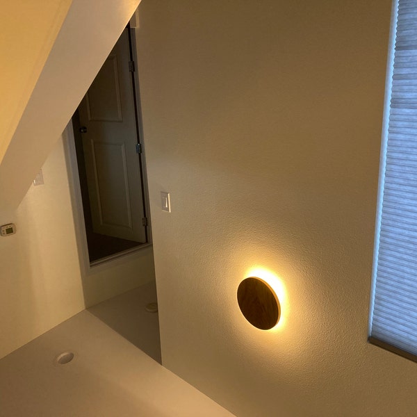 Handcrafted Wooden Wall Sconce Luna C 22/28cm (8.6/11 In), Home Decor ...