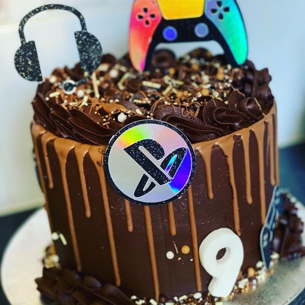 Gaming PS5 Themed Cake Topper Set Controller, Headset, Logo - All ...