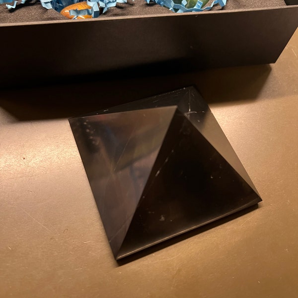 Large Shungite Pyramid: EMF Protection, Meditation Crystal, Home Decor ...