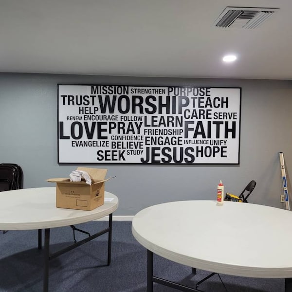 Worship Pray Love, Religious Wall Sign, Religious Wall Sign, Christian ...