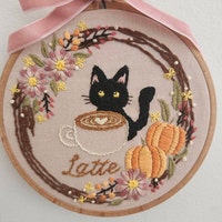 DIY Embroidery Kit: Tea Time Cats, 5 Inch Hoop, English Instructions ...
