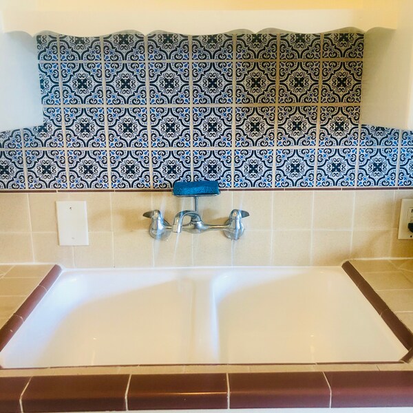 Blue Moroccan Full Tile Decal Vinyl Stickers Pack / Floor Flooring ...