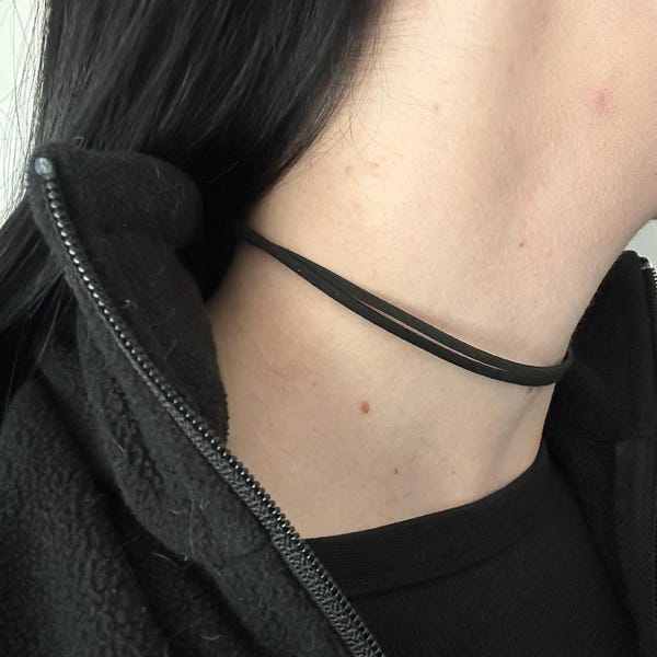 Elegant Black Rhinestone Choker Necklace, Dainty Black Gem Stone ...