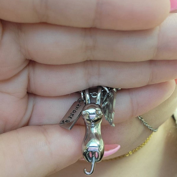 Cat Urn Cremation Pendant Kitten Urn for Ashes Memorial Necklace Loss ...