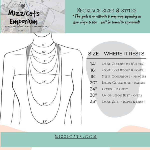 Necklace Chain Size Guide Necklace Chain Template Custom Canva Template ...