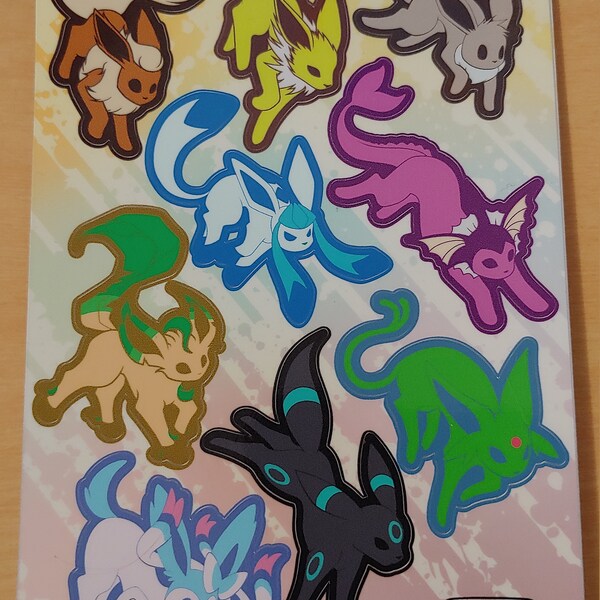 Eeveelutions Vinyl Sticker Set - Laptop Stickers - Water Bottle ...