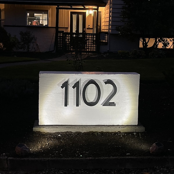 Extra Large Metal Mid Century Modern Address Numbers - up to 36" Inch ...