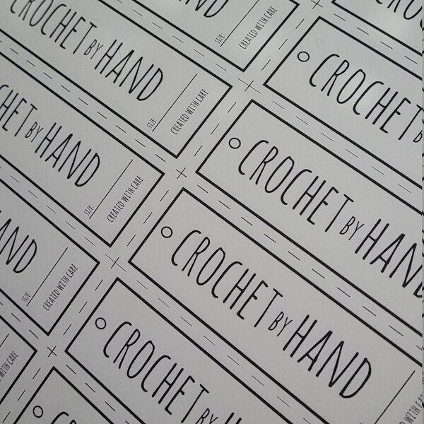 16 DIY Print and Cut Skinny Labels Garment Hang Tags Hand Crafted Care ...