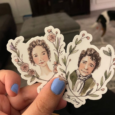 Mr. Darcy and Elizabeth Bennet Stickers From Jane Austen's Pride and ...