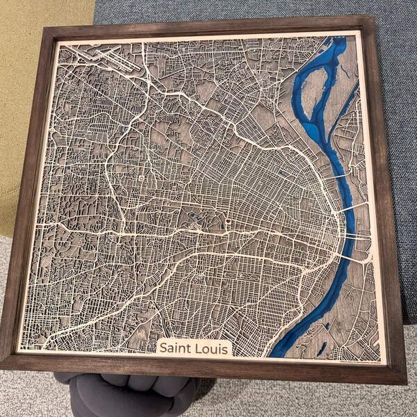 Seattle Wood Map | Wood and Epoxy Resin - Etsy