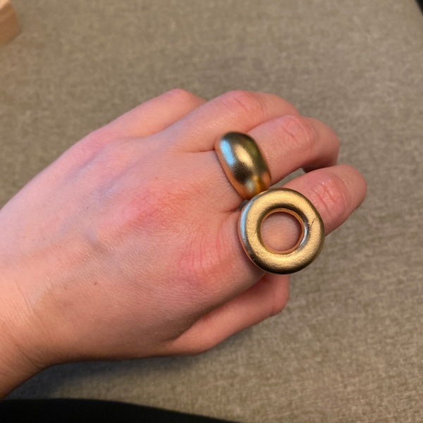 14K Gold Plated Adjustable Ring: Minimalist Boho Jewelry - Etsy