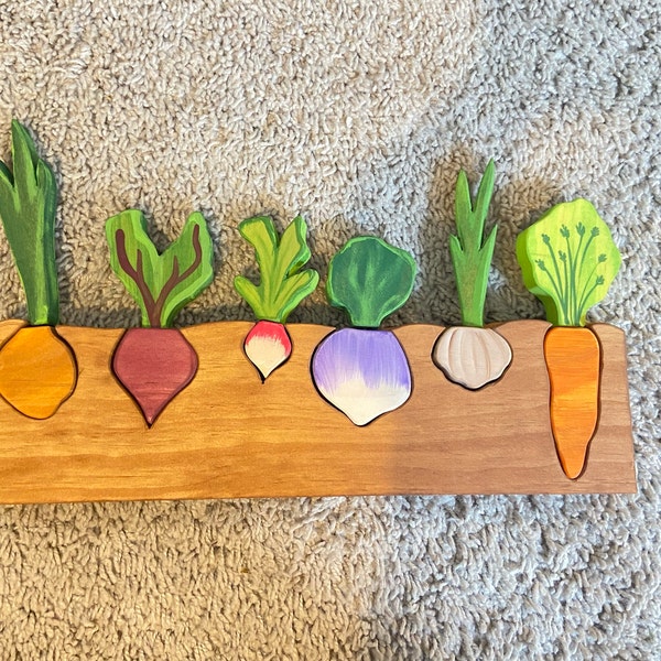Root Vegetable Puzzle - Montessori and Waldorf Inspired Education Toy 6 ...
