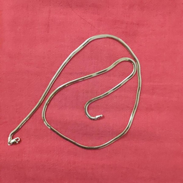 14K Real Solid Gold Bismarck Necklace Snake Chain Omega Length Optional ...