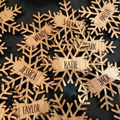 Christmas Personalised Snowflake Place Names Decorations - Etsy