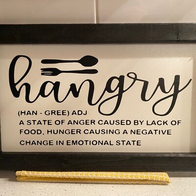 Hangry Definition Rustic Sign - Etsy