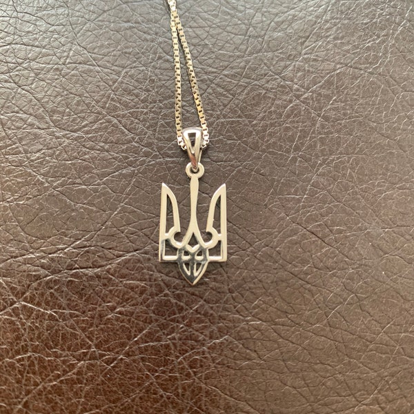 Ukrainian Trident Tryzub Pendant Ukraine Necklace Jewelry Charm 14k ...