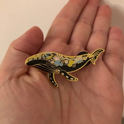 Harmony Whale Enamel Pin Lillbits Whale Pin - Etsy