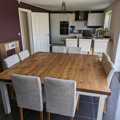 Handmade Dining Table Solid Oak Bespoke Handmade Made - Etsy