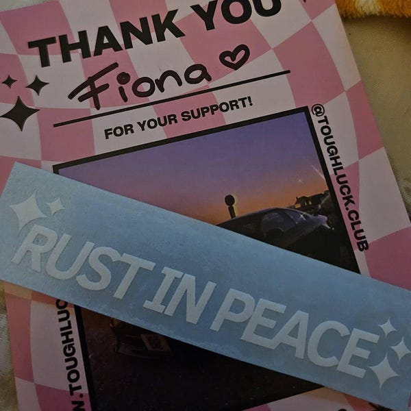 Rust in Peace • Punny Vinyl Sticker, Vinyl Decal, Joke Car Sticker, Car ...
