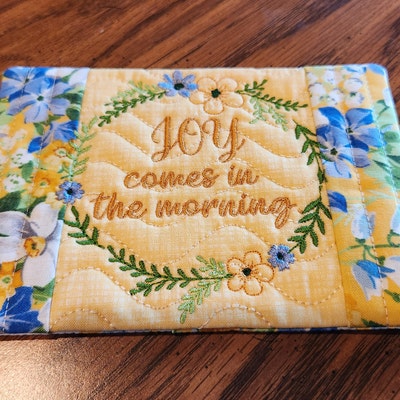 Faith Hope Love Flower Mug Rug. Machine Embroidered, Quilted and ...