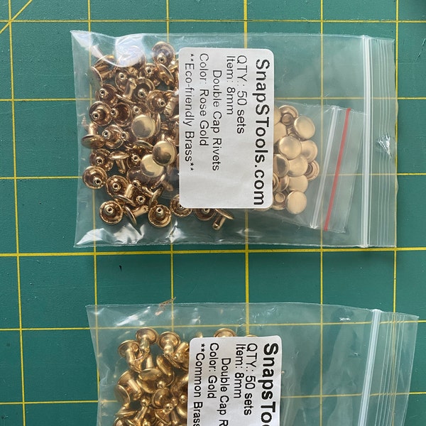 50 Sets Eco-friendly Brass Double Cap Rivets: Leather Rivet Setter - Etsy