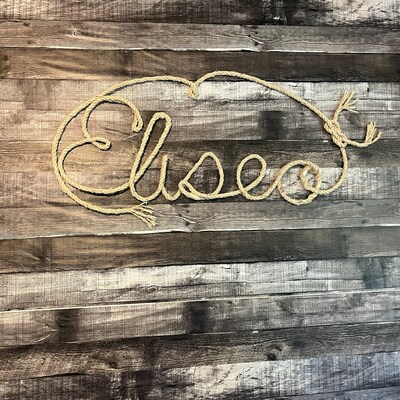 Western Rope Letter Sign: Initial Lasso, Western Decor, Rustic Letter ...