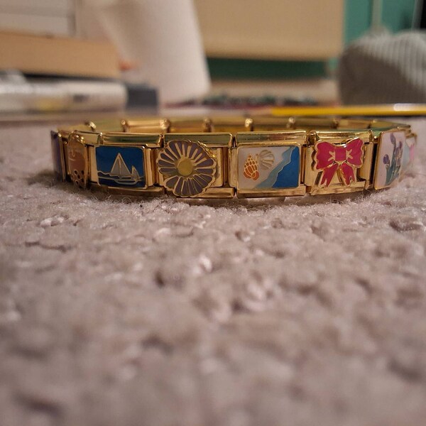 Personalized Italian Bracelet, Custom Gold Italy Charms, Gold Italian ...