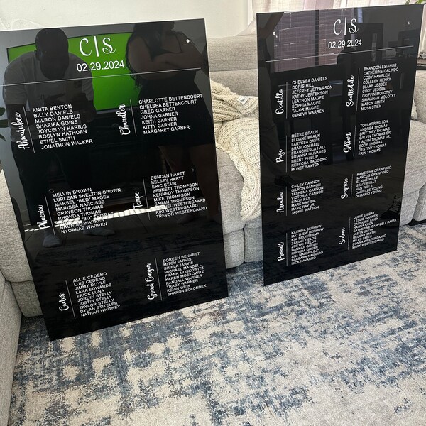 Mirror Menu Card, Acrylic Wedding Dinner Lunch Menu Sign, Personalized ...