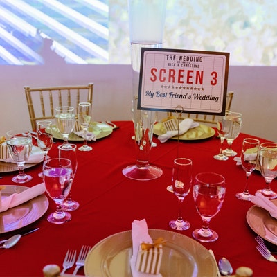 50 Flat Movie / Cinema / Film Themed Table Place Cards - Etsy